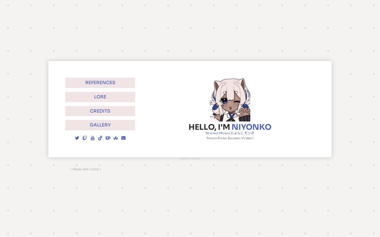 Niyonko Vtuber carrd